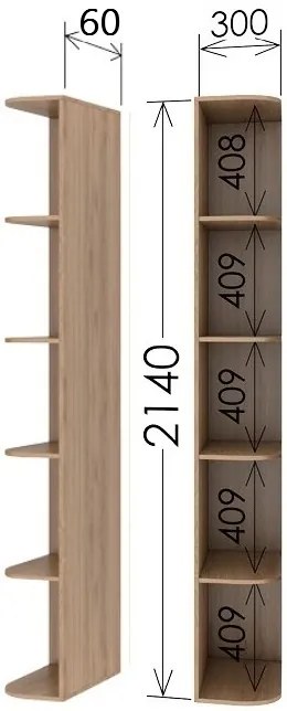 Casarredo Regál ke skříni CS kraft zlatý