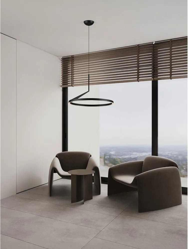 Matně černé hliníkové LED stmívatelné závěsné svítidlo ø 60 cm Tilia – Nova Luce