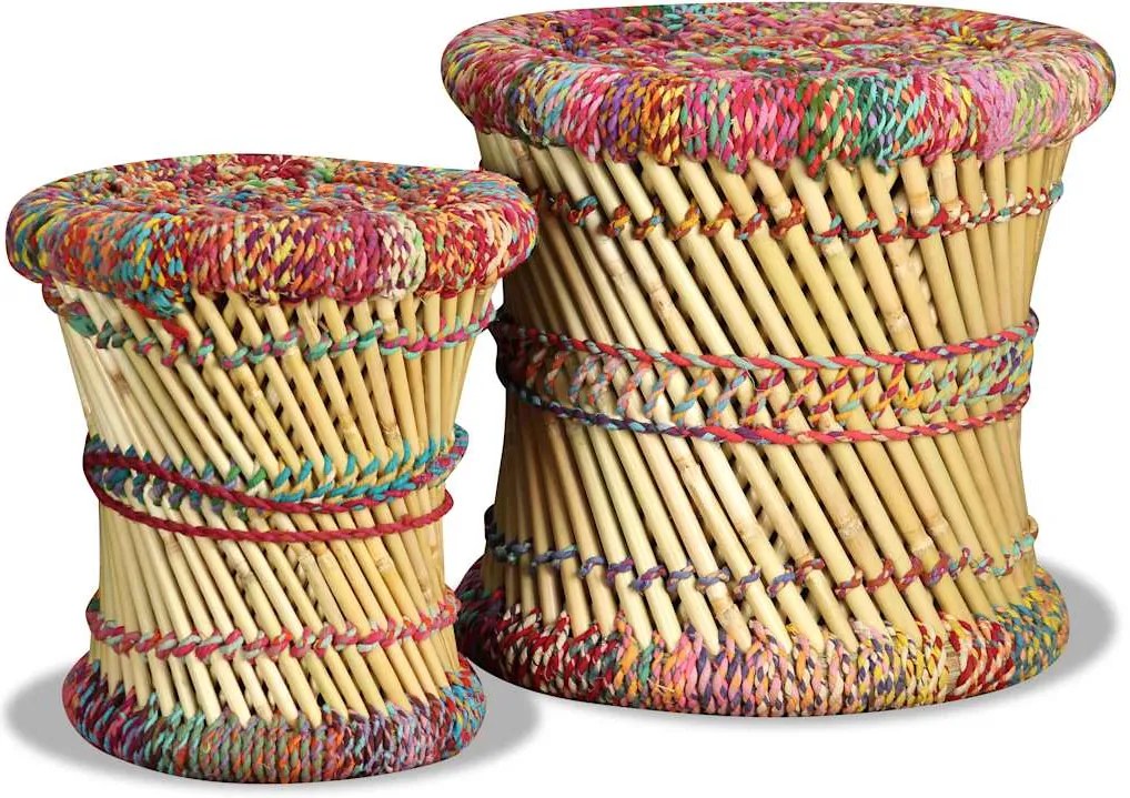 Stoličky chindi design 2 ks vícebarevné bambus 244216