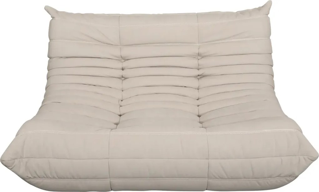 Designová dvoumístná pohovka Nua 130 cm samet béžová