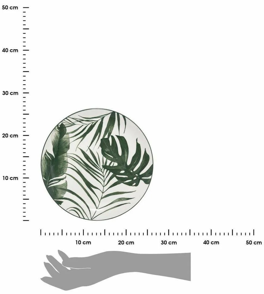 Porcelánový talíř Leafs, (fi) 26 cm, listy, sada 6ks