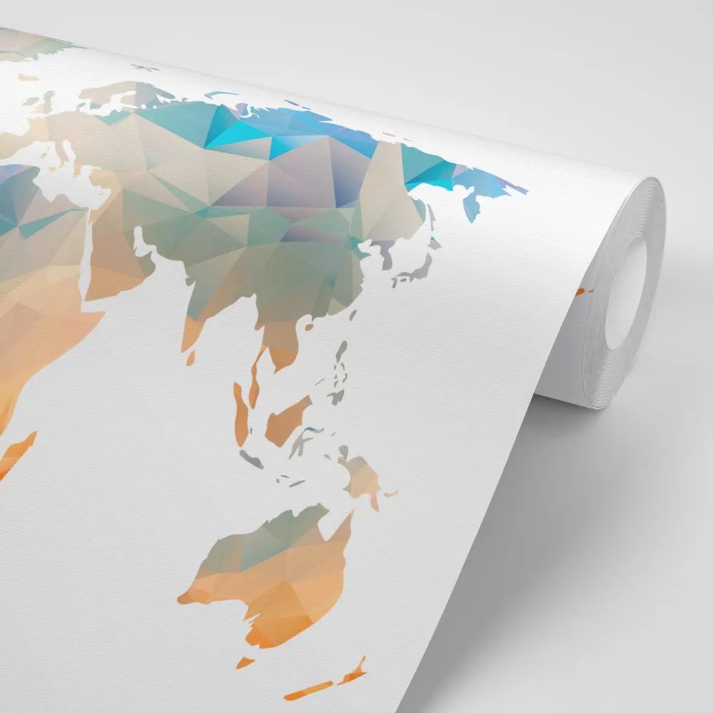 Samolepící tapeta polygonální mapa světa