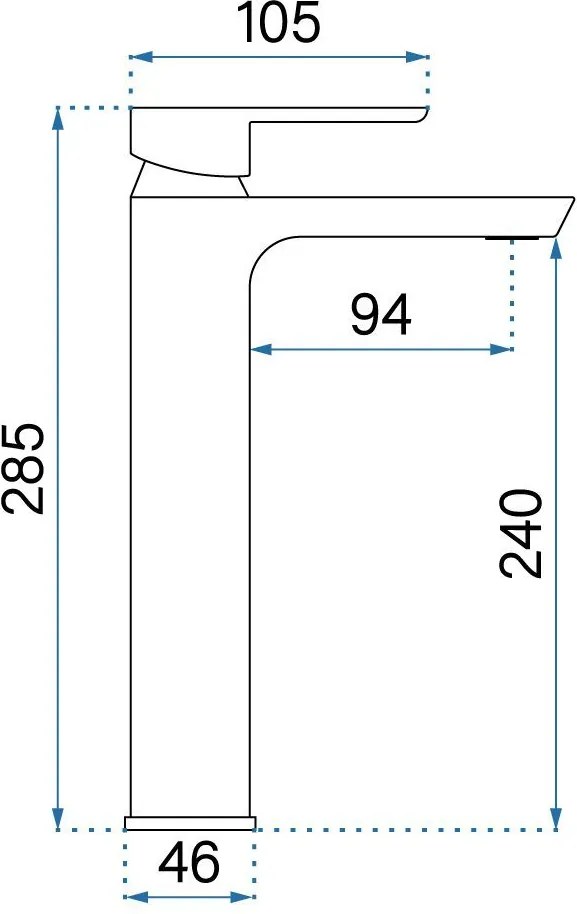 Rea Argus, vysoká umyvadlová baterie h-285, zlatá matná, REA-B6412
