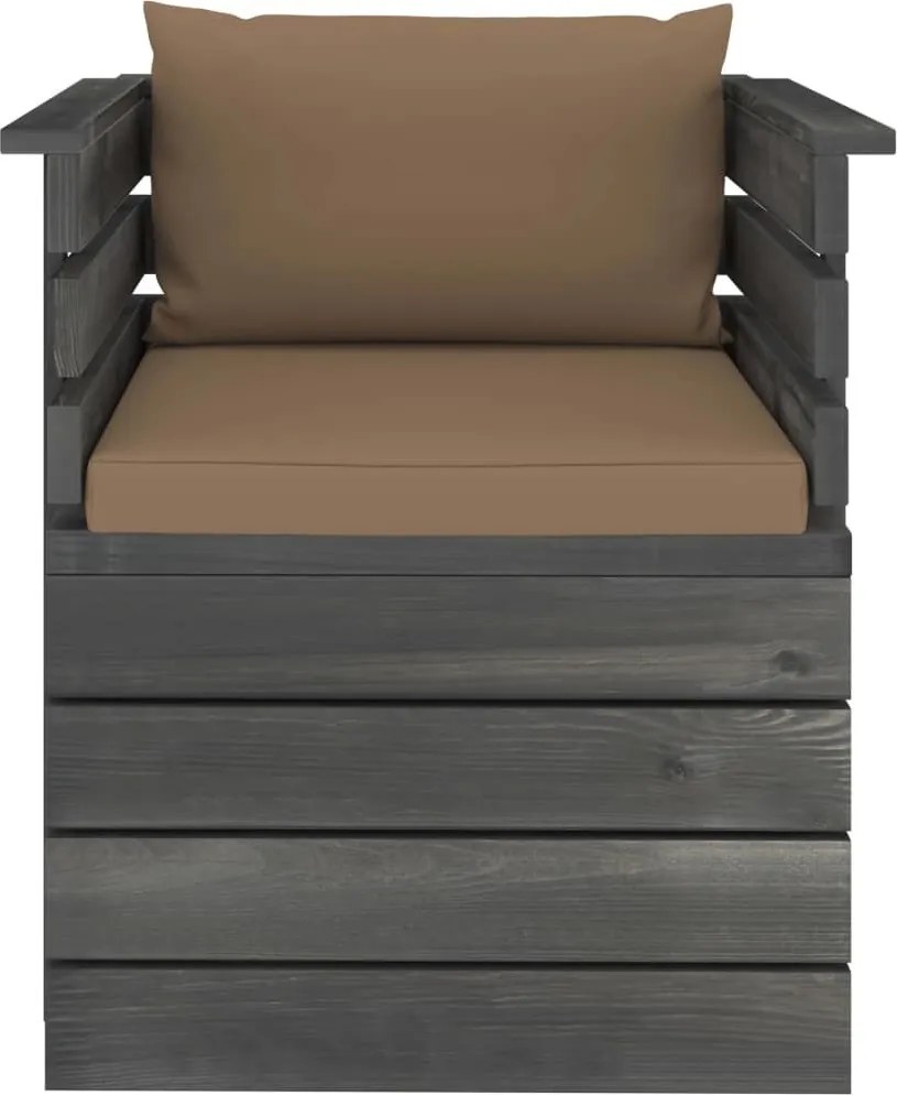vidaXL 7dílná zahradní sedací souprava z palet + podušky borové dřevo [3061967] Barva: Béžová