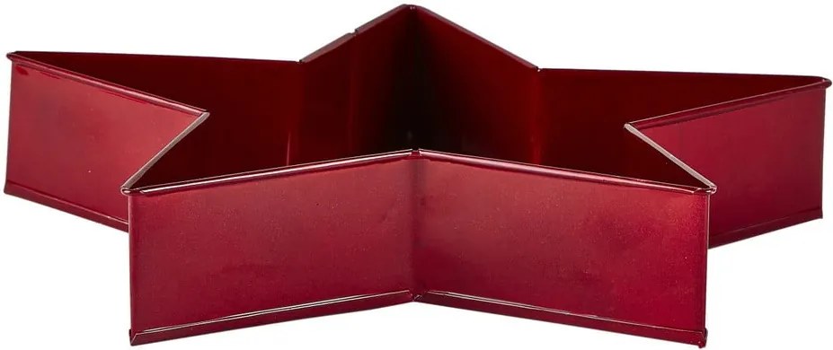 Červený servírovací tác ve tvaru hvězdy KJ Collection, 26,5 cm