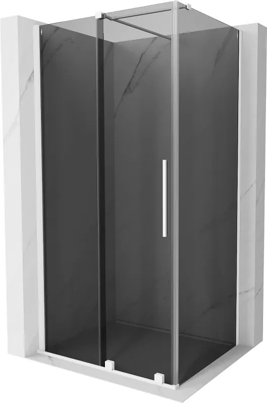 Mexen Velar, sprchový kout s posuvnými dveřmi 100 x 80 cm, 8mm šedé sklo, bílá matná, 871-100-080-41-20