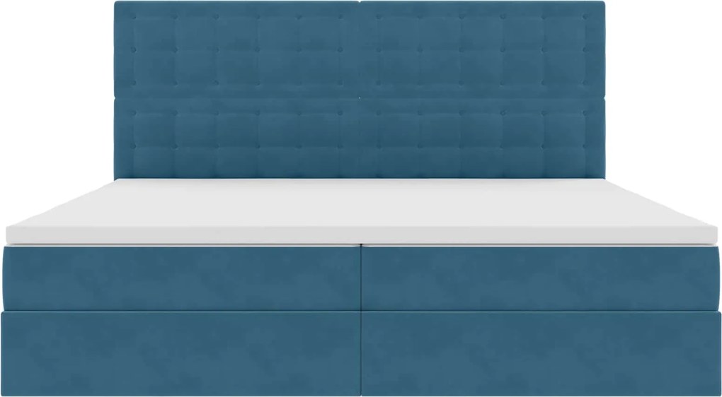 Postel s úložným prostorem a matrací Tmavě modrá 200 x 200 cm 3372175