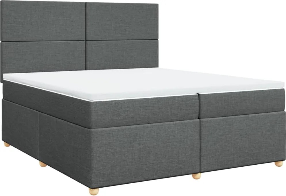 Box spring postel s matrací tmavě šedá 200x200 cm textil 3291381