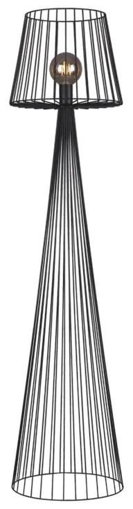 KEJO Designová stojací lampa SOUL BLACK, 1xE27, 60W, černá K-4643