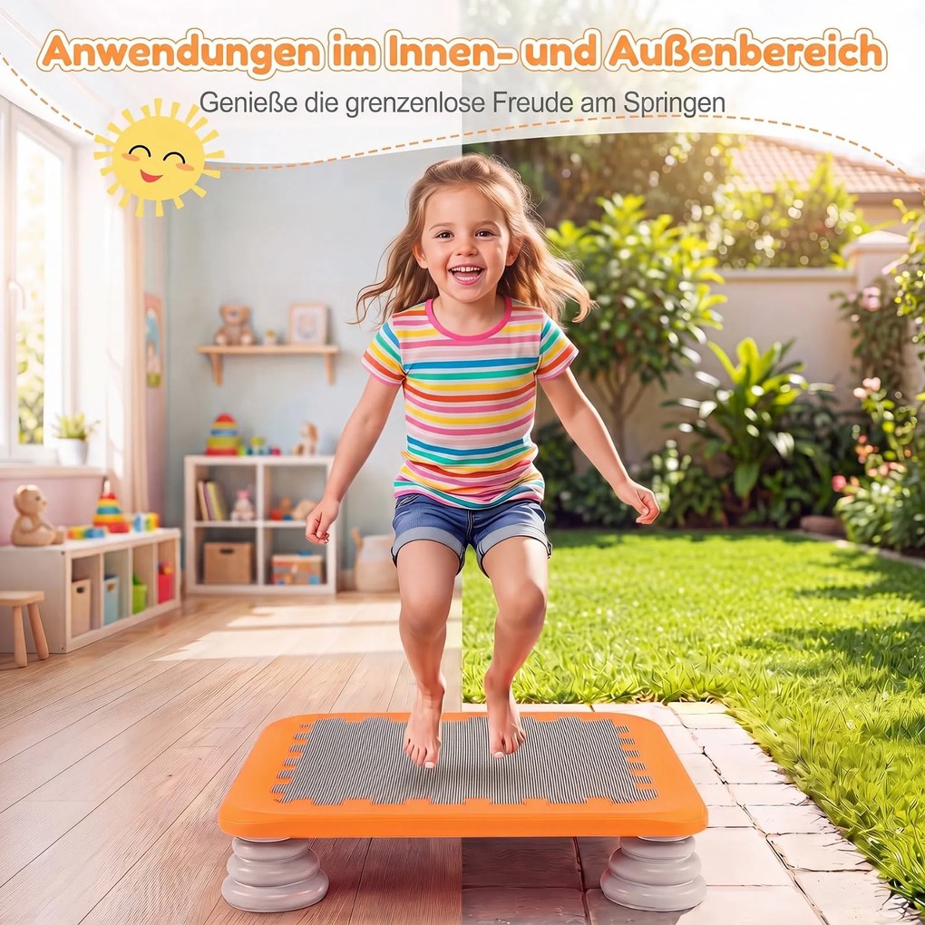 Costway Mini trampolína pro děti 65 cm velký trampolína odrazový – pomerančový