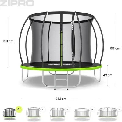 ZIPRO JumpPro PREMIUM Trampolína 8FT 252 cm