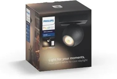 Hue White Ambiance Bodové svítidlo Philips Buckram GU10 50471/30/P8 černé extension kit