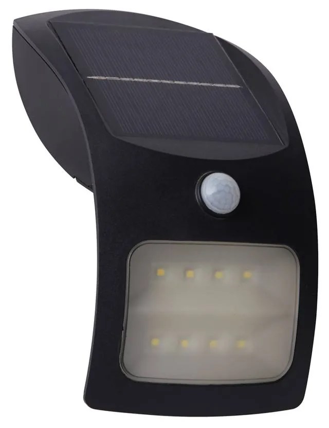 LED solární nástěnné svítidlo 67420BK-PIR, detektor pohybu