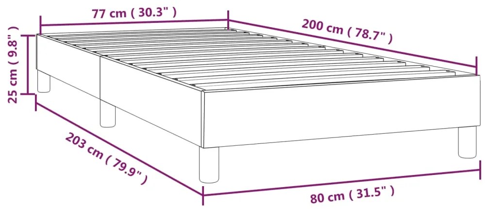 Rám postele šedý 80 x 200 cm umělá kůže