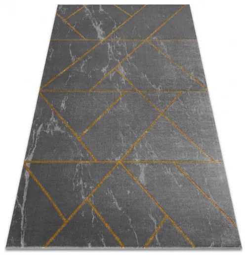 Dywany Łuszczów, Kusový koberec Emerald geometric 1012 grey and gold, 200x290, šedá, chodba / předsíň