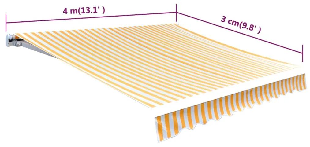 Plachta na markýzu slunečnicová žluto-bílá 4 x 3 m (bez rámu),  141017
