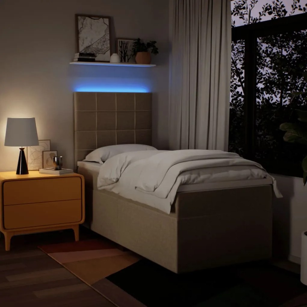 Box spring postel s matrací krémová 80 x 200 cm textil 3292620