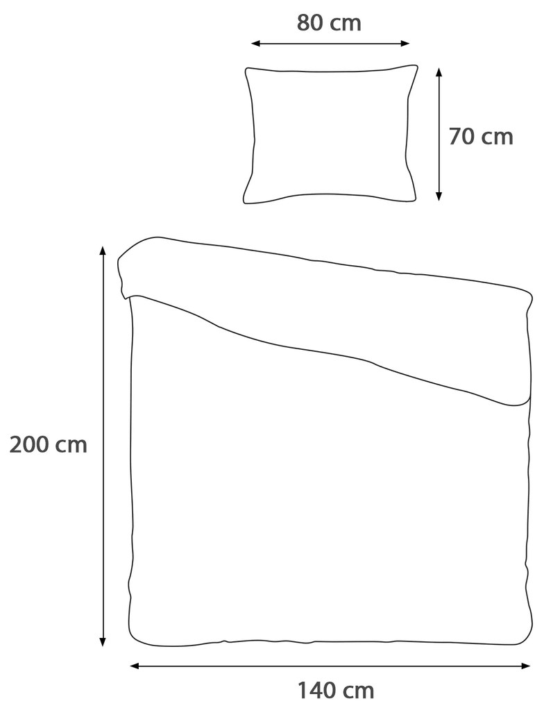 SATÉNOVÉ LOŽNÍ POVLEČENÍ SATYNLOVE CLASSIC 140X200 CM, 1KS 70X80 CM ŠEDÁ
