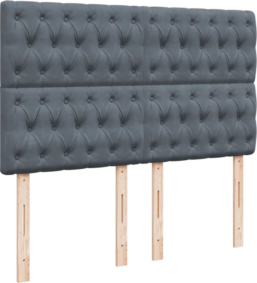 Box spring postel s matrací tmavě šedá 140x200 cm samet 3293237
