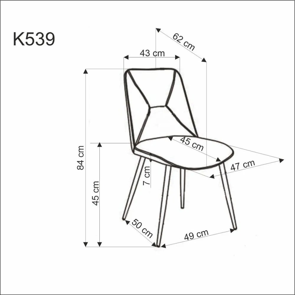 Jídelní židle K539 Halmar Šedá