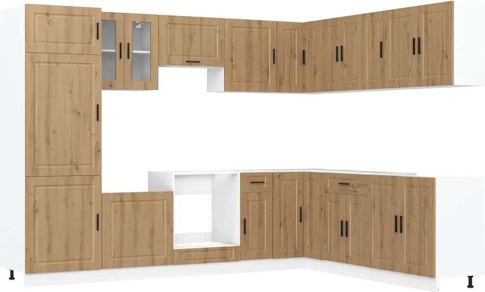 14dílná sada kuchyňských skříněk "Porto" dub artisan kompozit 3315000