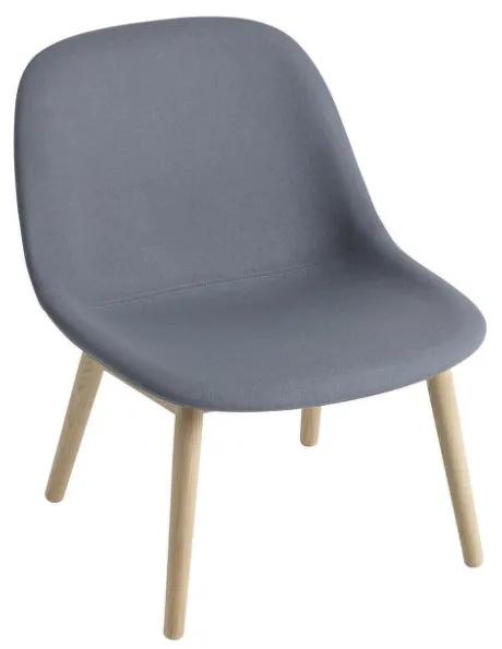 Muuto Křeslo Fiber Lounge Chair s dřevěnou podnoží, oak/Divina 154