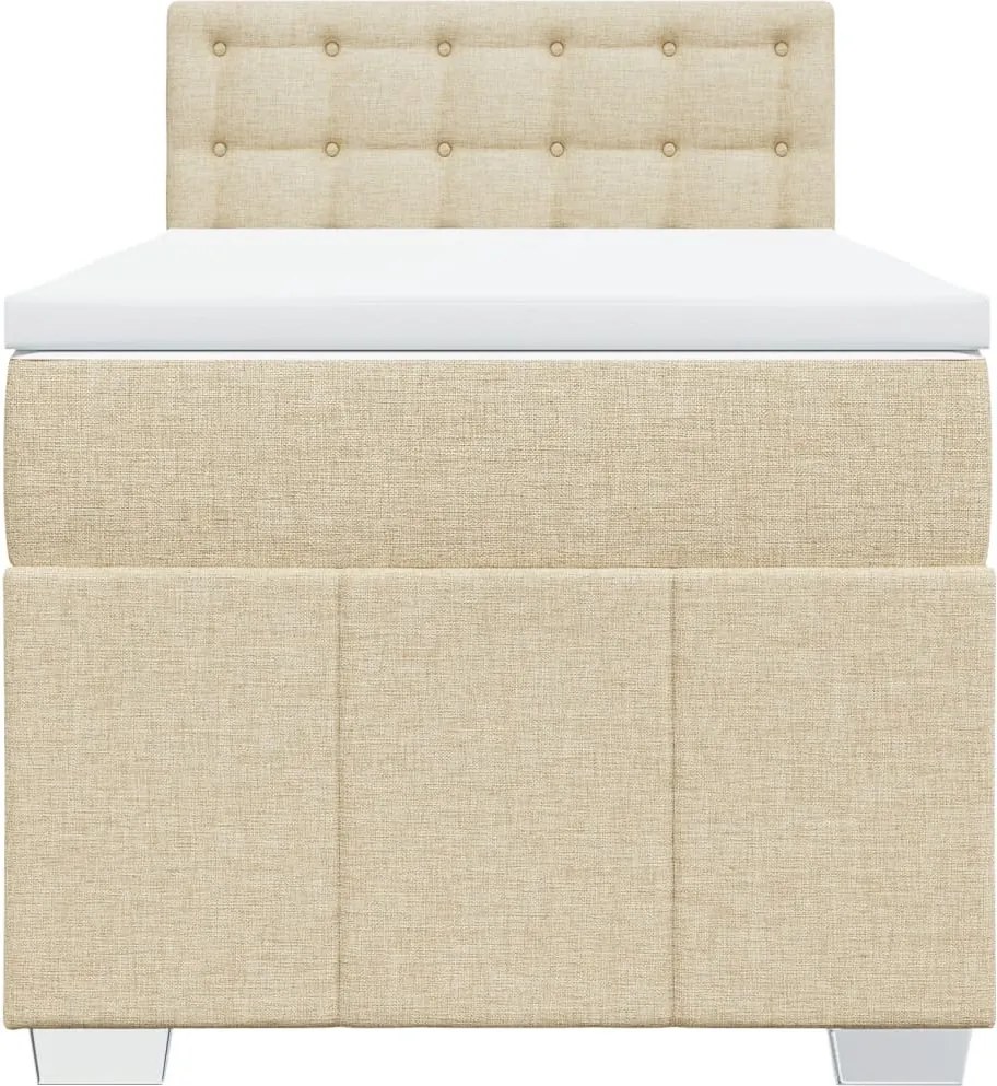 Box spring postel s matrací krémová 100 x 200 cm textil 3286998