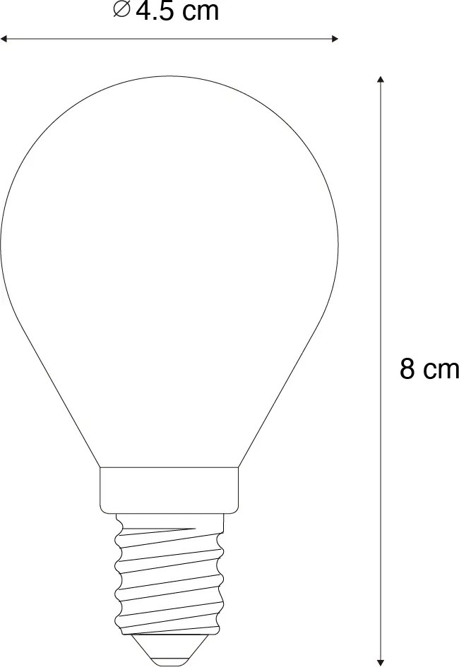 Sada 5 stmívatelných LED žárovek E14 P45 čiré sklo 3W 250 lm 2700K