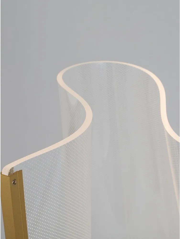 Hliníková LED stojací lampa ve zlaté barvě se stínidlem z akrylového skla (výška 105 cm) Siderno – Nova Luce