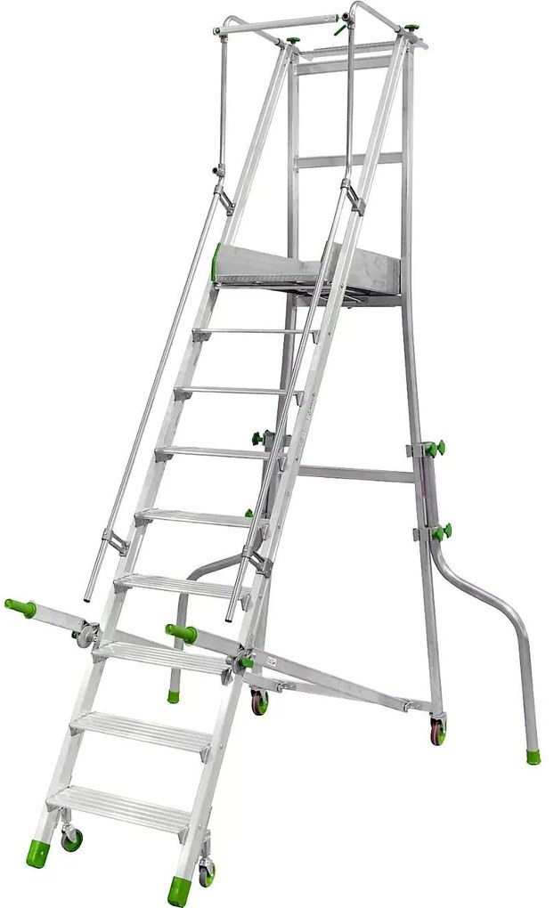 Pojízdné hliníkové schůdky Facal 8 nášlapů + plošinka, CA5/200-K