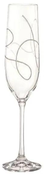 Bohemia Crystal Sklenice na šampaňské String 190ml (set po 2ks)