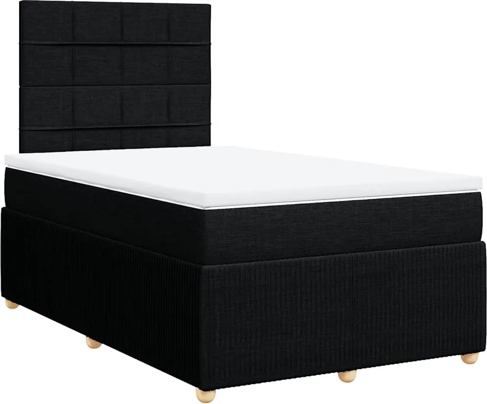 Box spring postel s matrací černá 120x200 cm textil 3294325