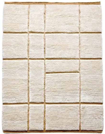 Diamond Carpets India, Ručně vázaný kusový koberec Radiant Mohair DESP P41 Mohair White, 120x170, béžová, ložnice