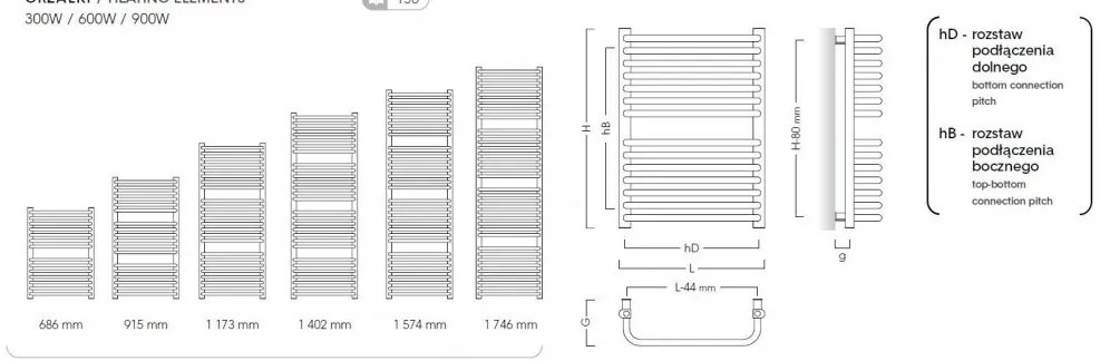 Instalprojekt Koupelnový radiátor STANDARD Barva radiátoru - Bílá, Rozměr radiátoru - 500 x 686 mm, výkon 438 W, Typ připojení - Klasické (na rozteč) RADSTA507035