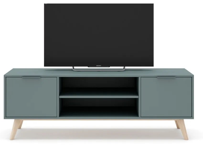 Zelenošedý TV stolek 140x53 cm Pisco – Marckeric