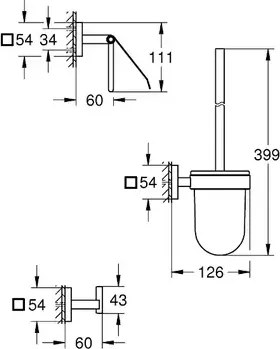 Grohe QuickFix Start Cube - Set doplňků pro toaletu 3 v 1 chrom