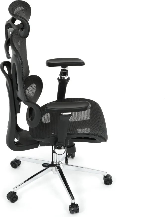 Kancelářská ergonomická židle PORTE — síťovina, černá