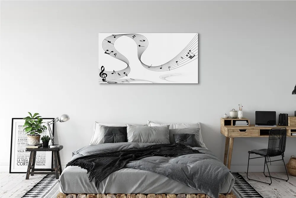 akrylový obraz Houslový klíč 125x50 cm