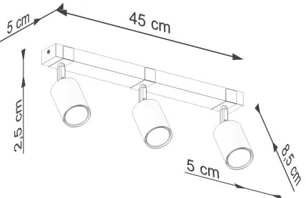 Sollux SL.1345 - Bodové svítidlo FAGER 3xGU10/10W/230V černá