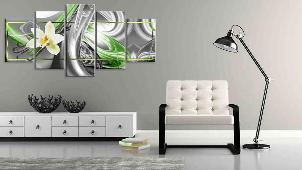 Malvis ® Obraz Abstraktní vanilka šedá-zelená Velikost: 100x50 cm
