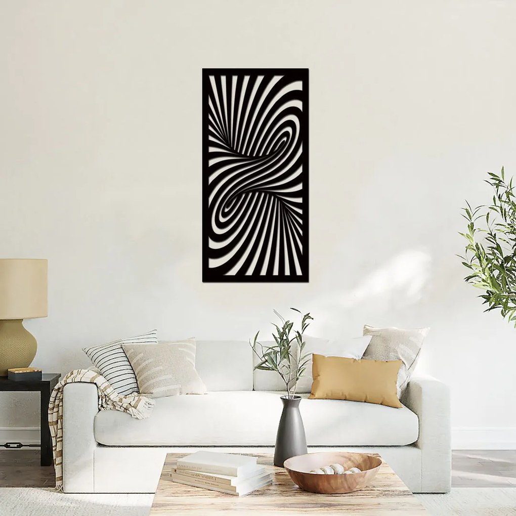 dřevo života Dřevěná samolepka na zeď WORM HOLE Zvolte rozměr (cm): 30x60, Zvolte barvu dekoru: Černá