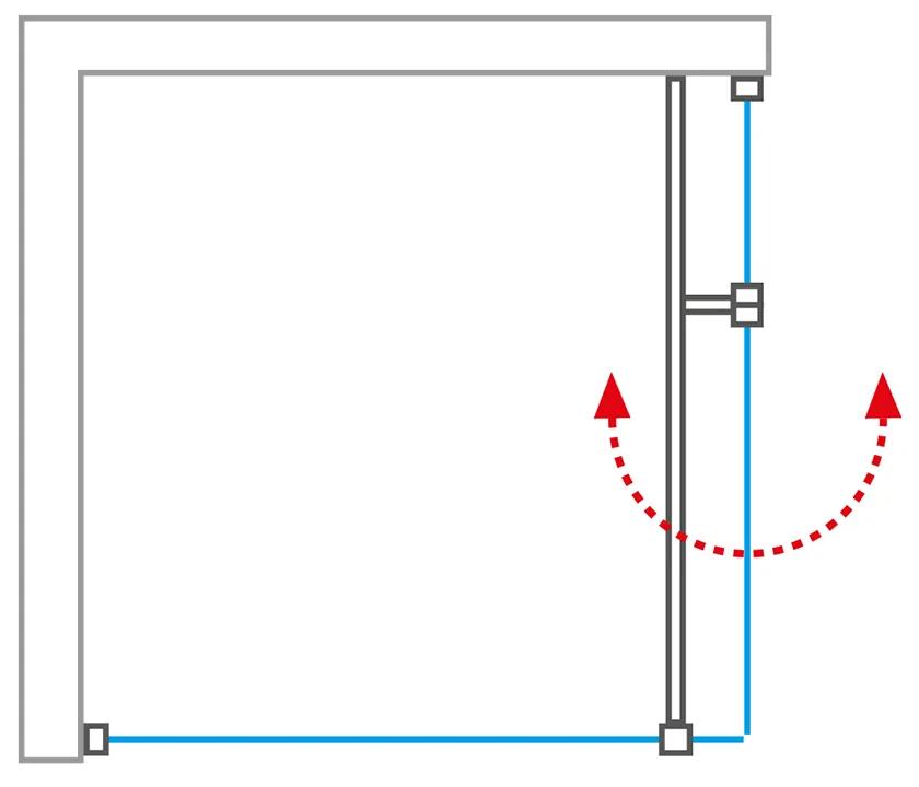 Roth Čtvercový nebo obdélníkový sprchový kout BI PF2+BI FXP Varianta: šířka dveří: 100 cm, šířka pevné stěny: 100 cm - (BI PF2/1000_BI FXP/1000_Black), Barva profilů a typ výplně: profily: černá (elox), výplň: transparent