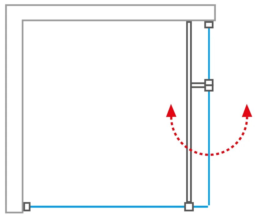 Roth Čtvercový nebo obdélníkový sprchový kout BI PF2+BI FXP Varianta: šířka dveří: 90 cm, šířka pevné stěny: 90 cm - (BI PF2/900_BI FXP/900_Brillant), Barva profilů a typ výplně: profily: brillant, výplň: transparent