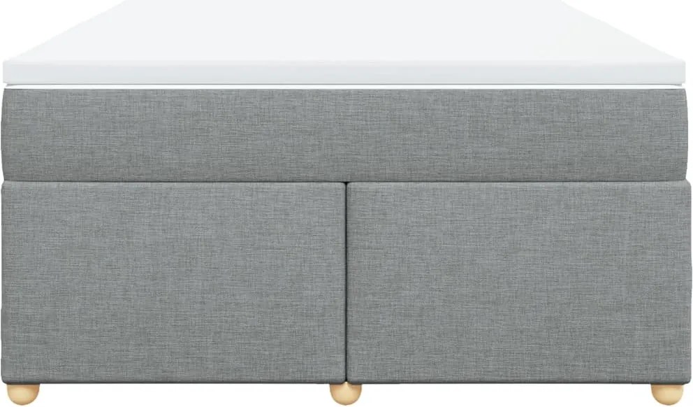 Box spring postel s matrací světle šedá 160 x 200 cm textil 3285387