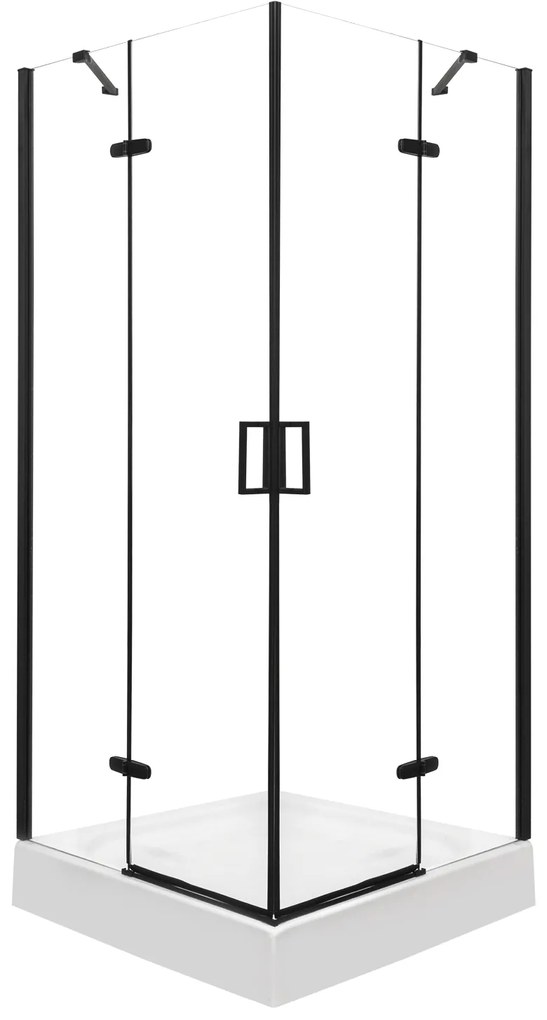 Novoterm Čtvercový sprchový kout NV-Flow 90x90 černá/transparent - bez vaničky