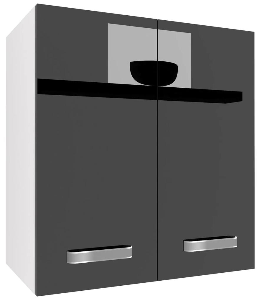 Kuchyňská skříňka Belini horní 60 cm černý lesk  INF SG2-60/2/WT/B/0/F