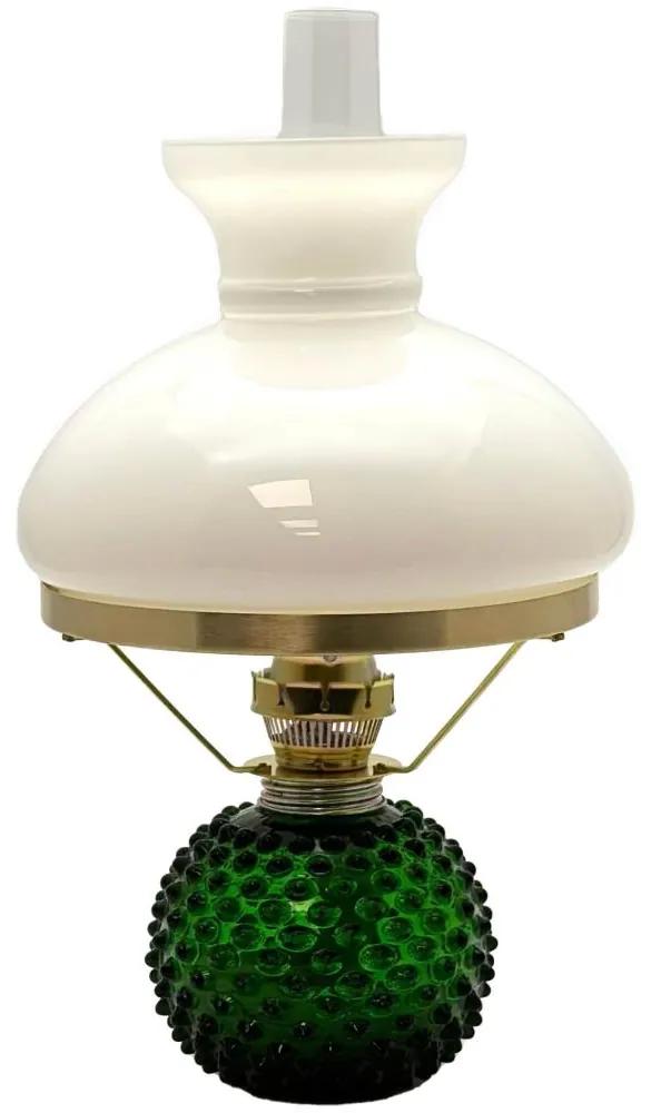 Floriánova huť Petrolejová lampa EMA 38 cm tmavě zelená FL0054