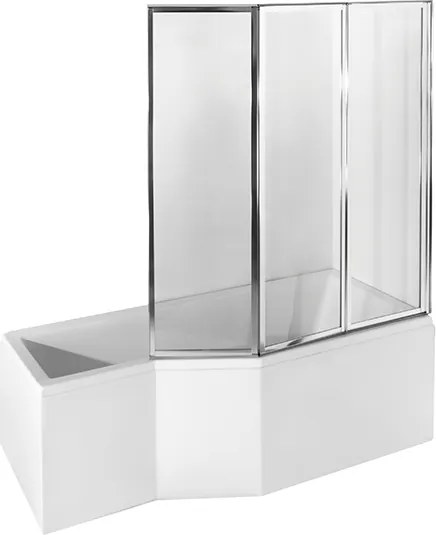 Besco Akrylátová atypická vana s vanovou zástěnou INTEGRA VK 3 150x75 (170x75) Barva: Bílá, Rozměry (cm): 170x75, Orientace: Levá