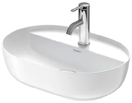 Duravit Luv - Umyvadlo na desku, 500x350 mm, bez přepadu, s otvorem pro baterii, bílá/matná bílá 0380502600