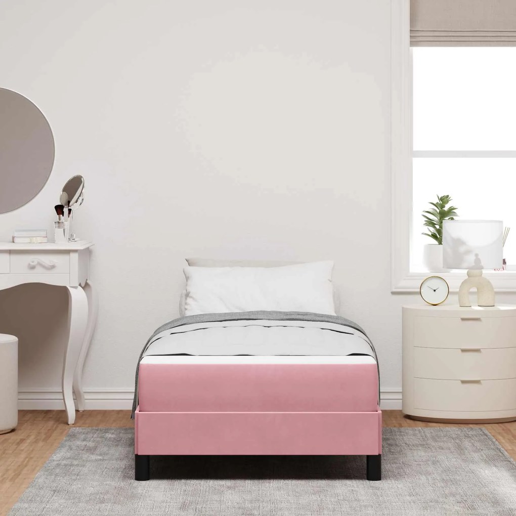 Postel s boxspringem s matrací Růžová 80 x 200 cm textil 3398658
